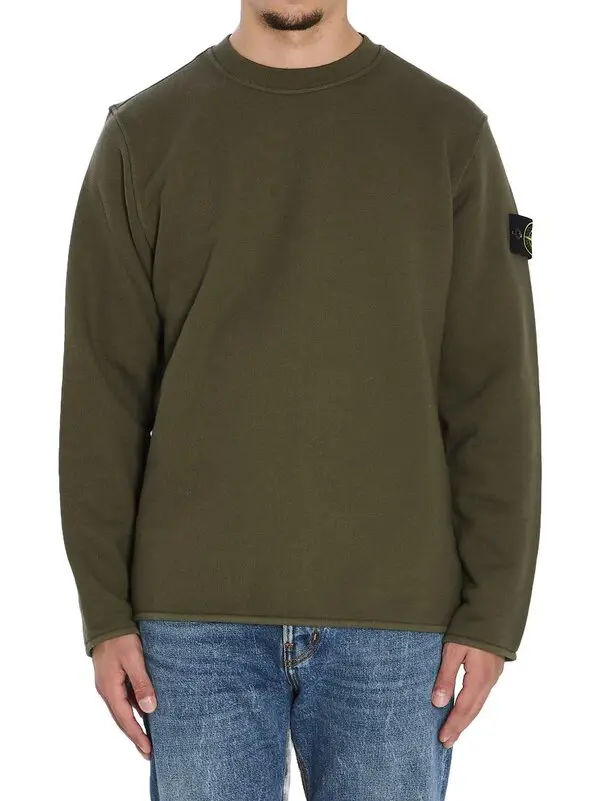 Stone Island Heavyweight Cotton Crewneck Sweatshirt - Green