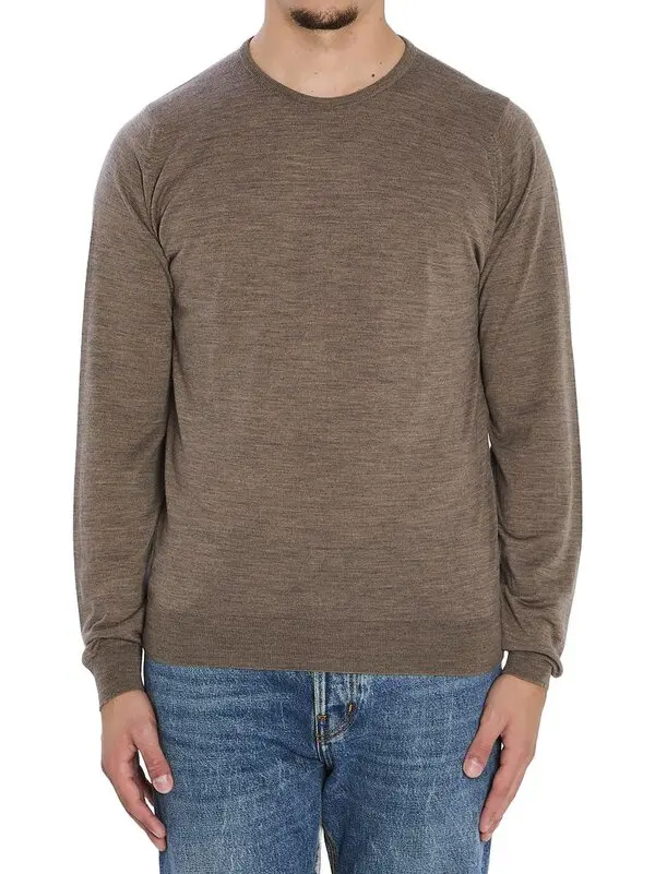 John Smedley Lundy Crew Neck Pullover - Brown