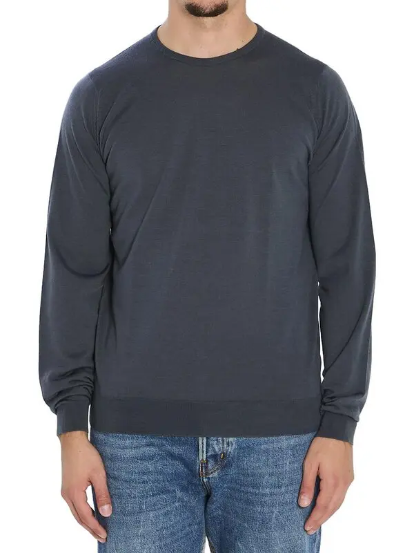 John Smedley Lundy Crew Neck Pullover - Grey