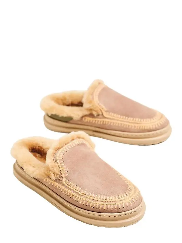 LAIDBACK LONDON Jun 4.1 Suede Slippers - Taupe Suede Peach