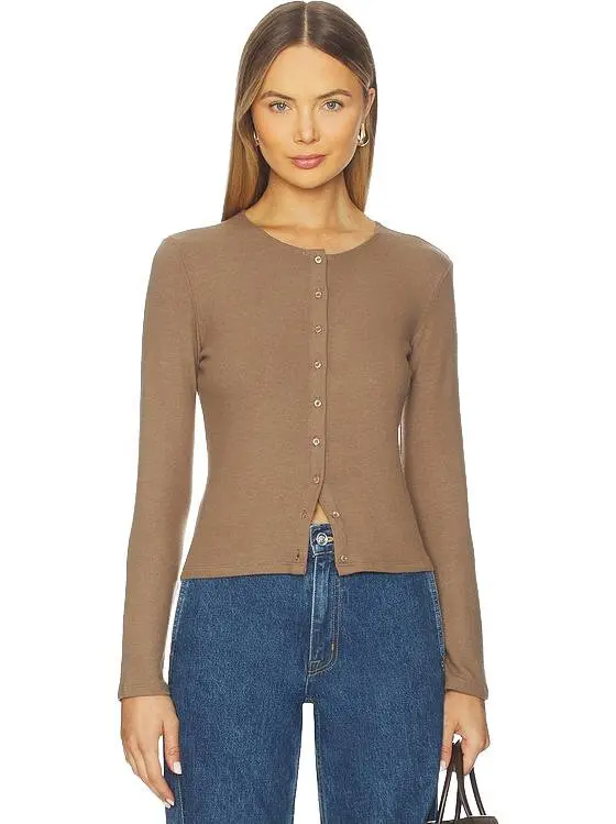 LESET Lauren Classic Cardigan - Walnut
