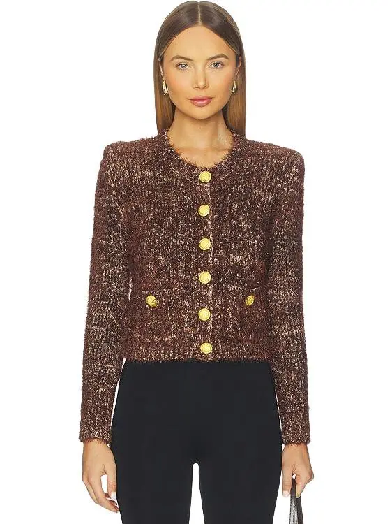 L'Agence Una Knit Cardigan - Chocolate Multi
