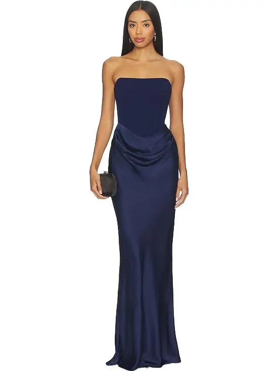 NOOKIE Chiara Strapless Gown - Navy