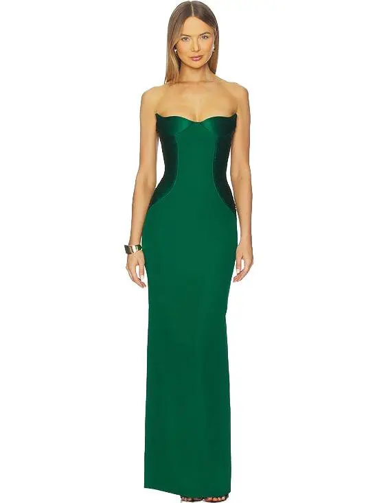 GAURAV GUPTA Petal Column Gown - Emerald