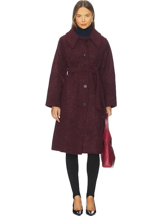 MAUDE CLUB Skylar Coat - Burgundy