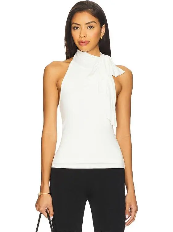 Superdown Genevieve Halterneck Top - White