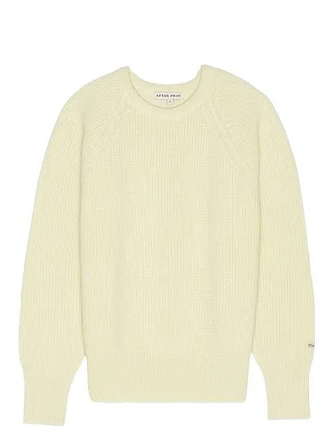 AFTER PRAY Rover Patched Knit Crew Neck Sweater - Ivory