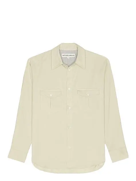 AFTER PRAY Lunar Corduroy Shirt In Cream - Ivory