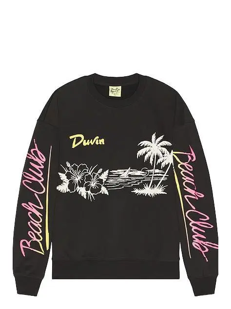 DUVIN DESIGN Beach Club Crewneck Sweater - Black