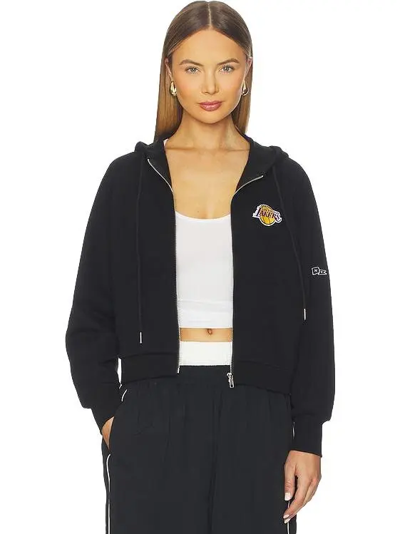 HYPE AND VICE Los Angeles Lakers Raglan Zip Up Hoodie - Black