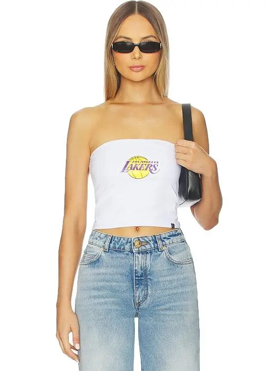 HYPE AND VICE Los Angeles Lakers Tube Top - White