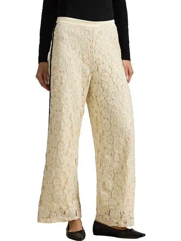 Ralph Lauren Sequined Lace Pant - Herbal Milk