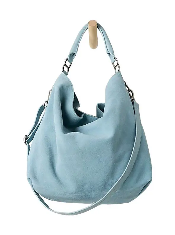Free People Suzie Suede Slouch Tote Bag - Salt Water