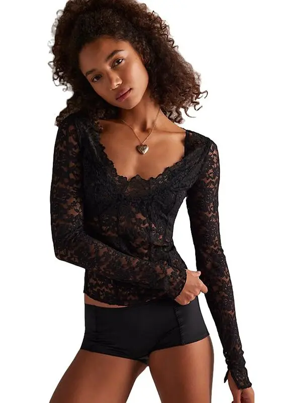 Free People All Night Long Sleeve - Black