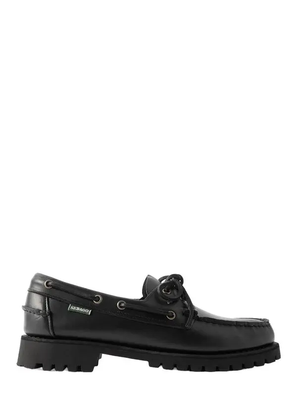 SEBAGO Ranger Waxed-leather Boat Shoes - Black