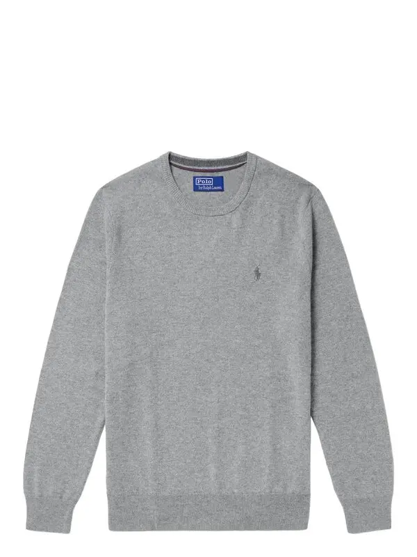 Polo Ralph Lauren Logo-embroidered Wool Sweater - Gray