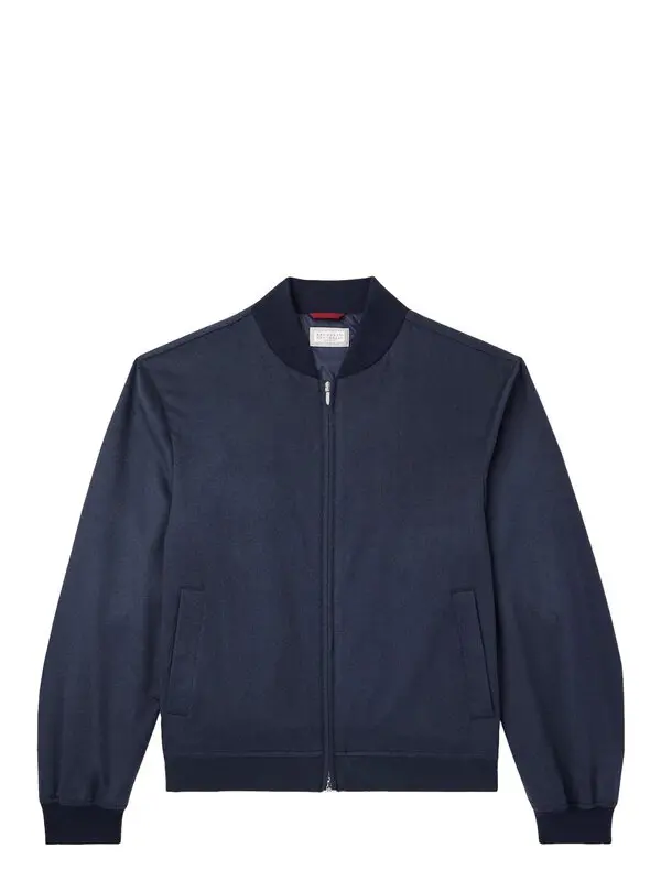 Brunello Cucinelli Cashmere Bomber Jacket - Blue