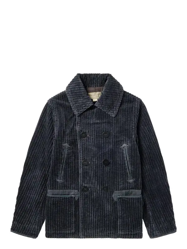 Ralph Lauren Double-breasted Cotton-corduroy Pea Coat - Blue