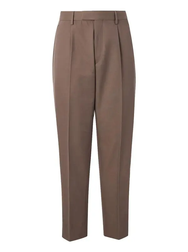 Zegna Straight-leg Cotton And Wool-blend Trousers - Brown