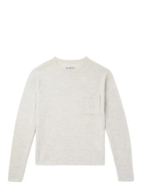 Acne Studios Kluna Logo-appliquéd Cashmere Sweater - Gray