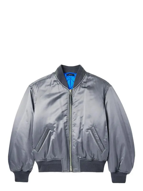 TOM FORD Silk-satin Padded Bomber Jacket - Silver