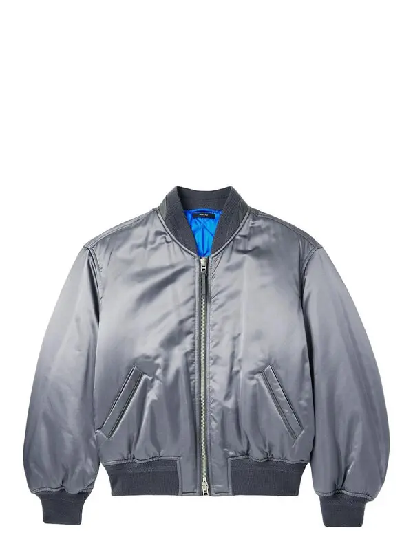 TOM FORD Silk-satin Padded Bomber Jacket - Silver