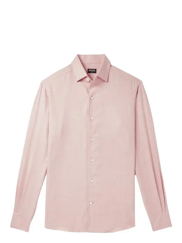 Zegna Cotton And Cashmere-blend Shirt - Pink