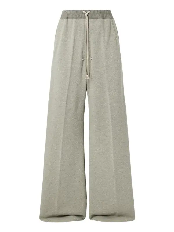Rick Owens Geth Belas Wide-leg Embellished Cotton-blend Jersey Sweatpants - Gray
