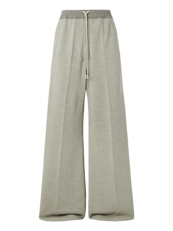 Rick Owens Geth Belas Wide-leg Embellished Cotton-blend Jersey Sweatpants - Gray