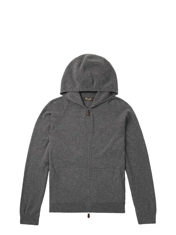 Loro Piana Cashmere Zip-up Hoodie - Gray