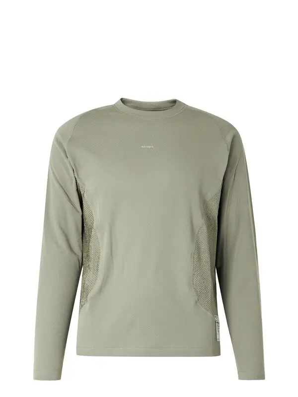 Satisfy Logo-appliquéd Ghostfleece™ Octa® Running Top - Green