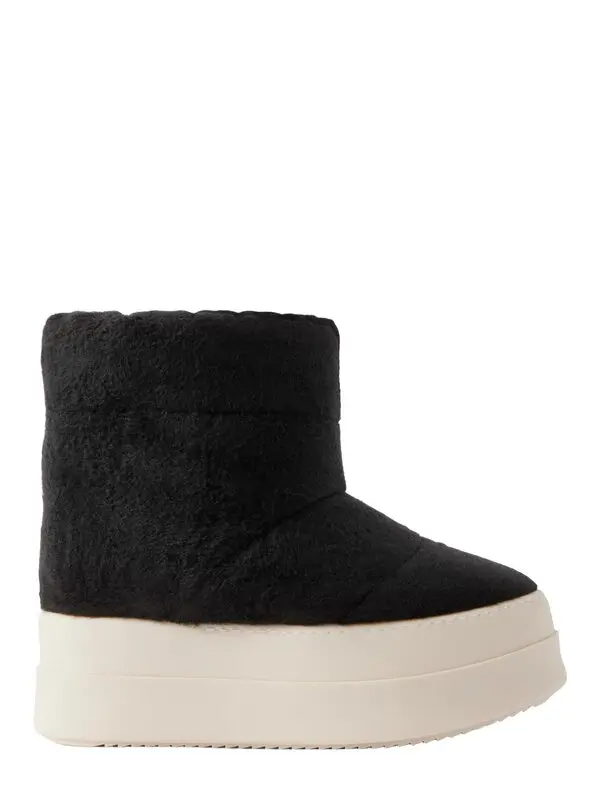 Rick Owens Mega Bumper Quilted Brushed-cotton Boots - Black