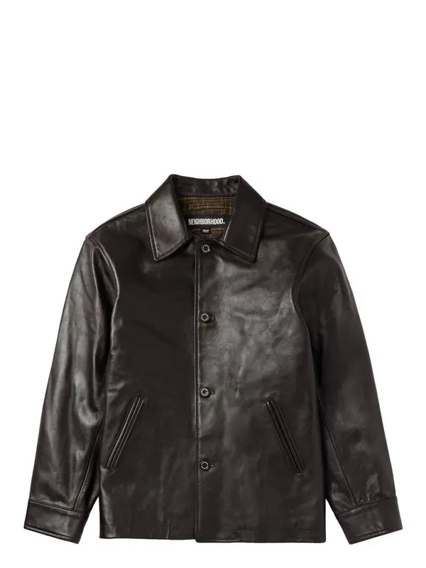 NEIGHBORHOOD Leather Jacket - Brown