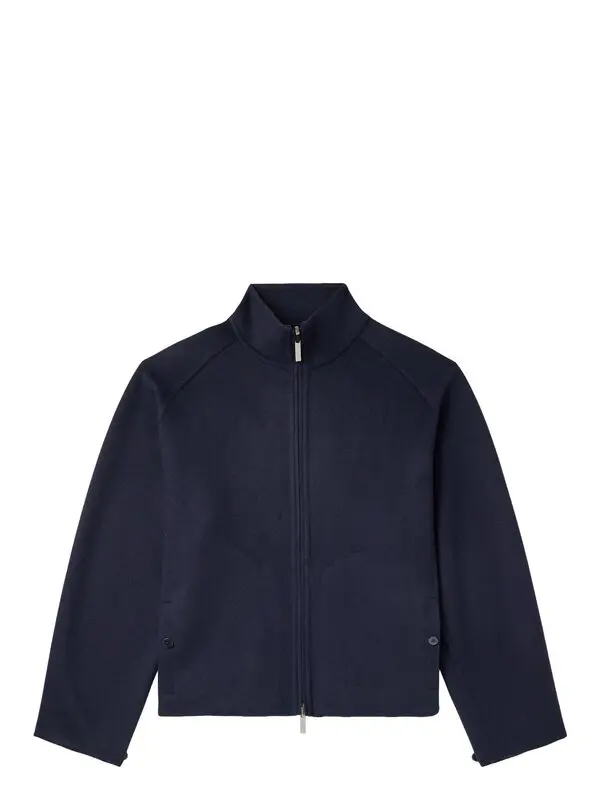 STOFFA Cashmere Blouson Jacket - Blue