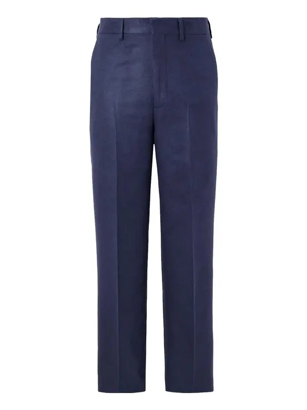 Gabriela Hearst Harold Straight-leg Brushed Silk-felt Trousers - Blue