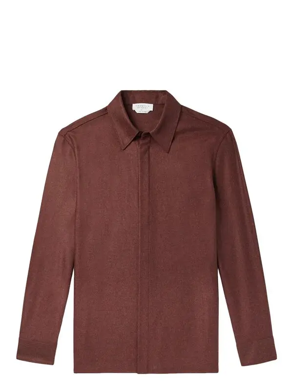 Gabriela Hearst Abbe Wool And Cashmere-blend Twill Shirt - Red