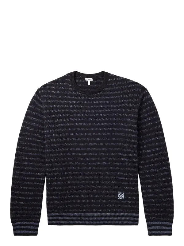 Loewe Striped Wool-blend Sweater - Blue