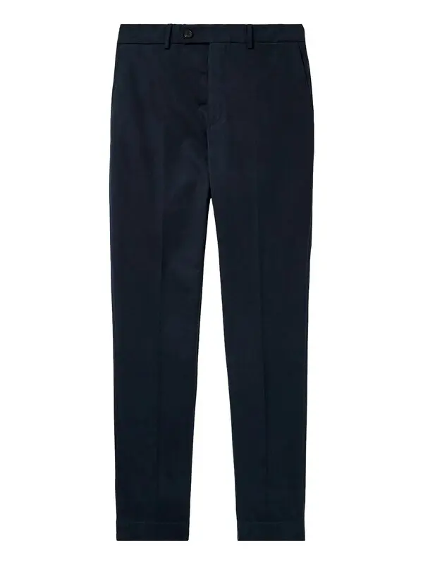 SLOWEAR Incotex Straight-leg Stretch-cotton Trousers - Blue
