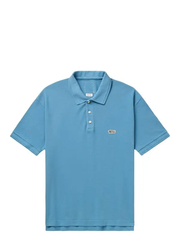 Visvim Jumbo Weller Garment-dyed Cotton-piqué Polo Shirt - Blue