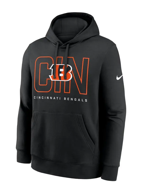 Nike Cincinnati Bengals Busted Play Club Nfl Pullover Hoodie - Black