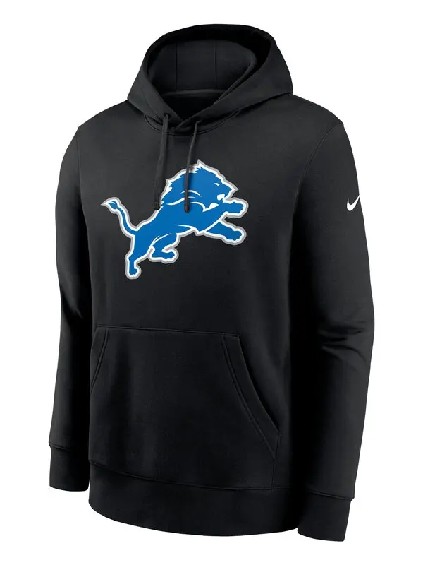 Nike Detroit Lions Club Logo Nfl Pullover Hoodie - Black