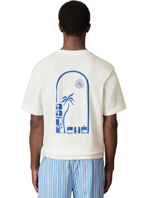 REISS Roda | Ché Cotton Palm-print T-shirt - White