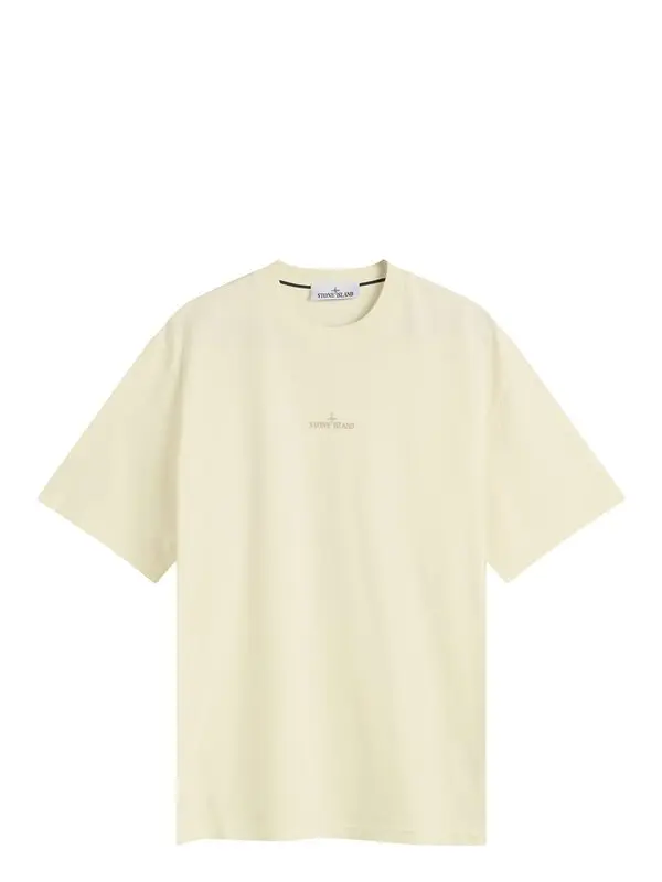 Stone Island Bleeding Numbers Compass Print T-shirt - Ivory