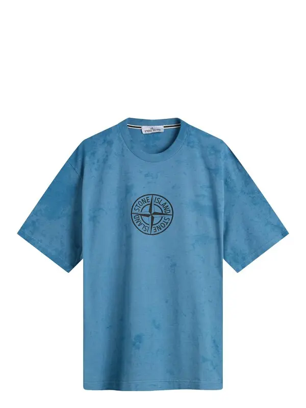 Stone Island Paintball Effect Megacity Sky T-shirt - Blue