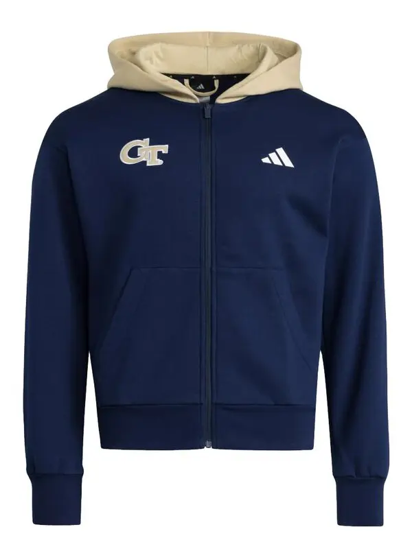 Adidas Georgia Tech Yellow Jackets Full Zip Hoodie - Team Navy / White