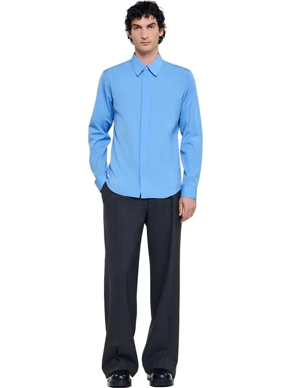 Sandro Plain Shirt - Blue Office