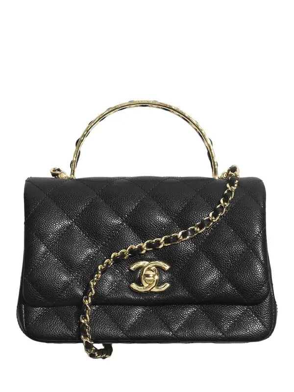 Chanel Mini Flap Bag With Top Handle - Black