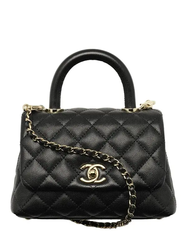 Chanel Mini Flap Bag With Top Handle - Black
