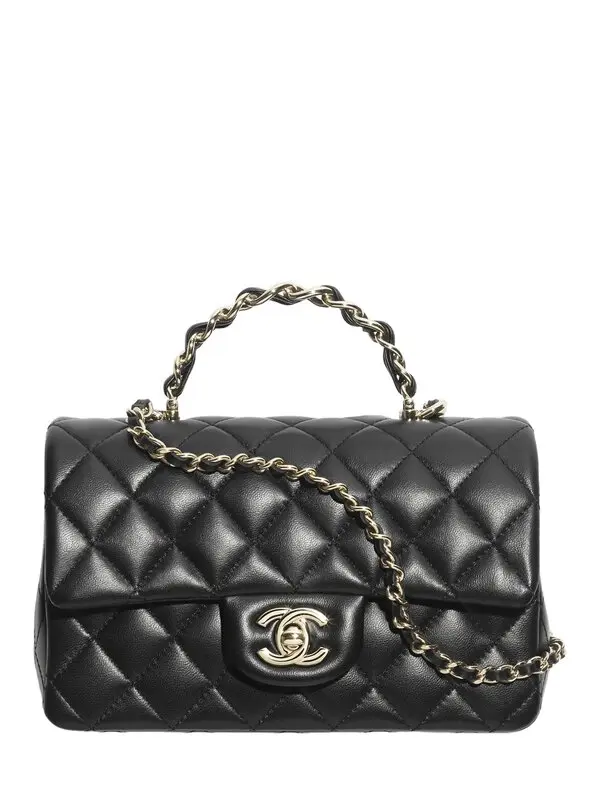 Chanel Mini Classic Handbag With Top Handle - Black