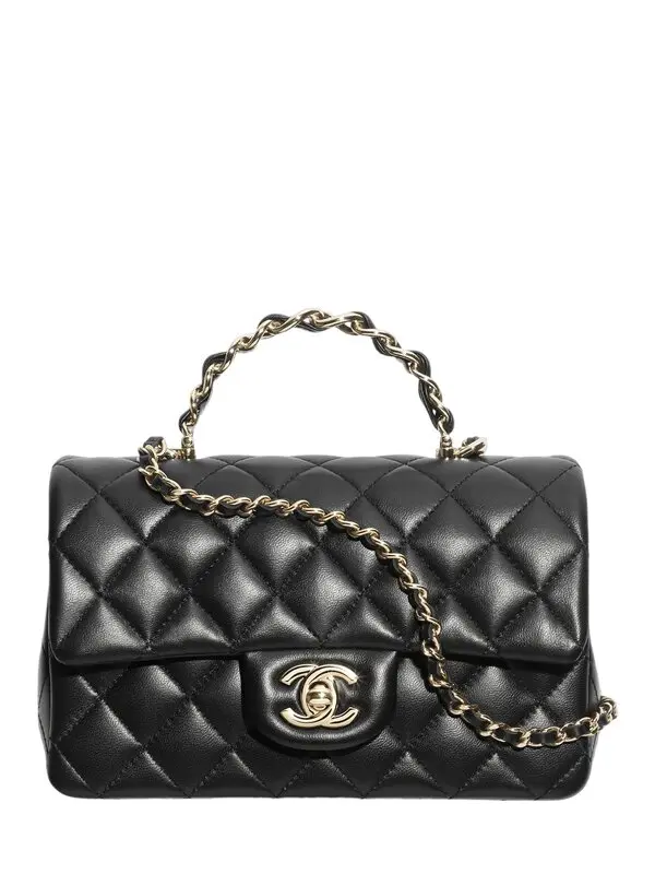 Chanel Mini Classic Handbag With Top Handle - Black